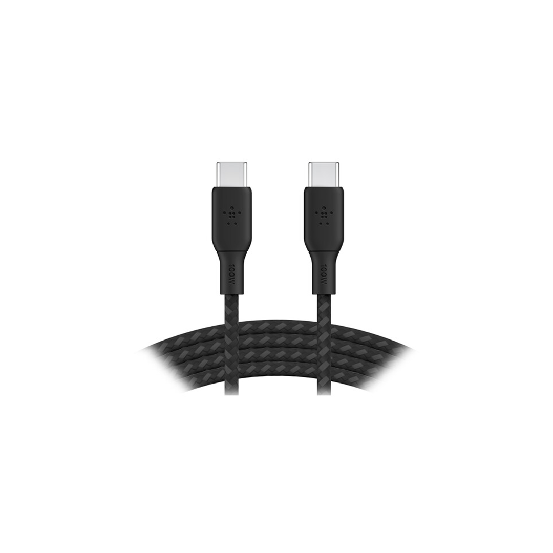 buy-belkin-usb-c-to-usb-c-braided-100w-cable-3m-black-in-qatar